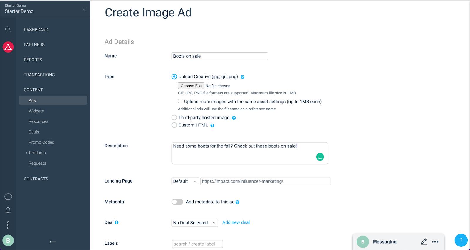 Create eye-catching ads for partners to promote your business - impact.com